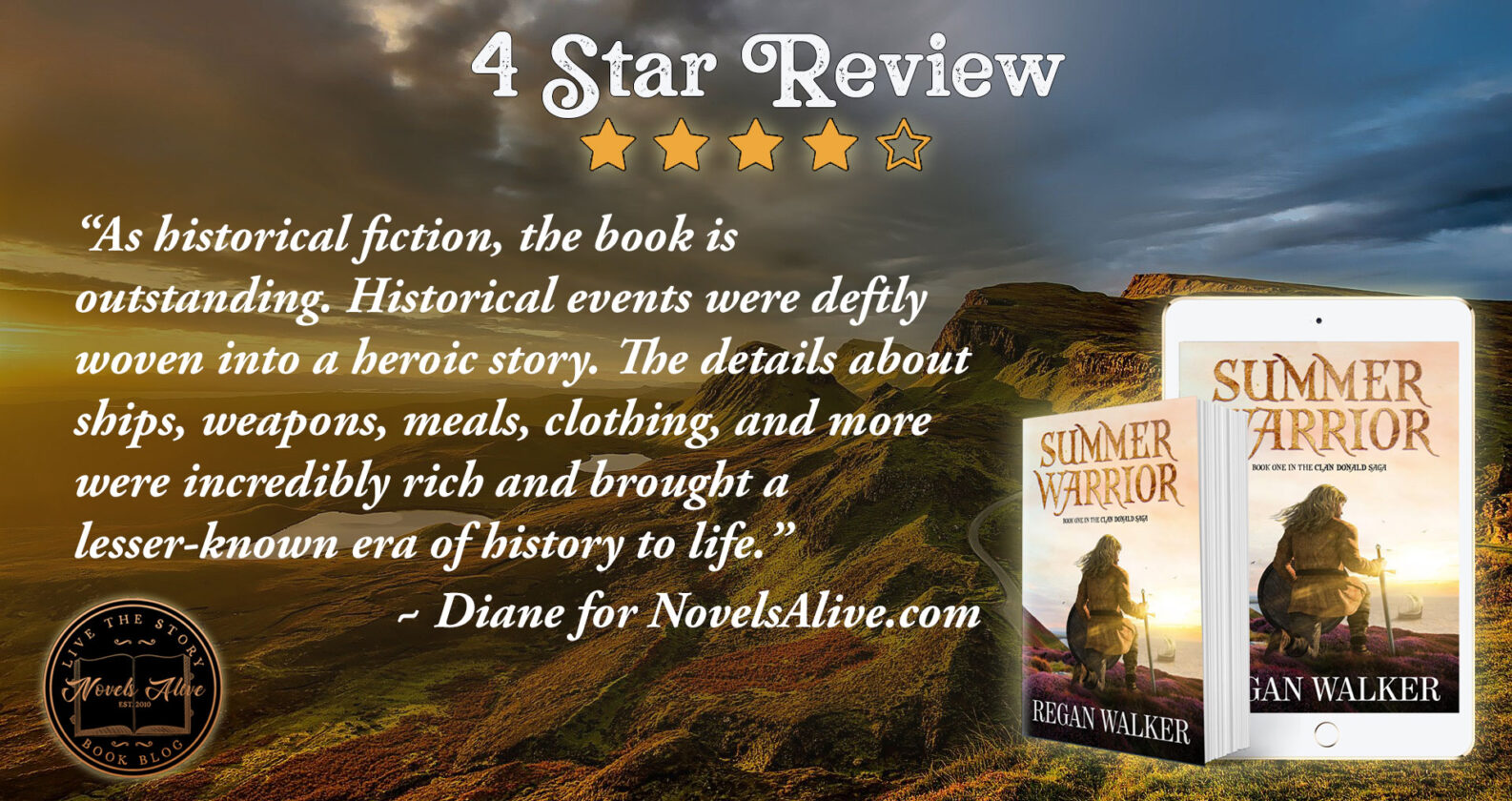 Novels Alive | 4 STAR REVIEW: SUMMER WARRIOR by Regan Walker