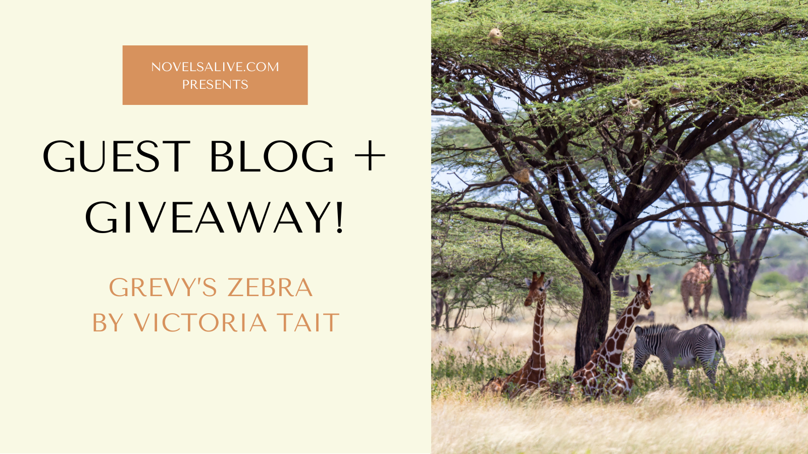 Novels Alive | GUEST BLOG: Grevy's Zebra by Victoria Tait Plus Giveaway!