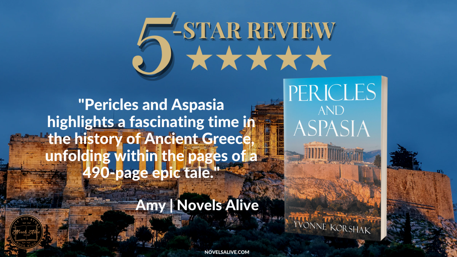 Novels Alive | 5-STAR REVIEW: PERICLES AND ASPASIA by Yvonne Korshak