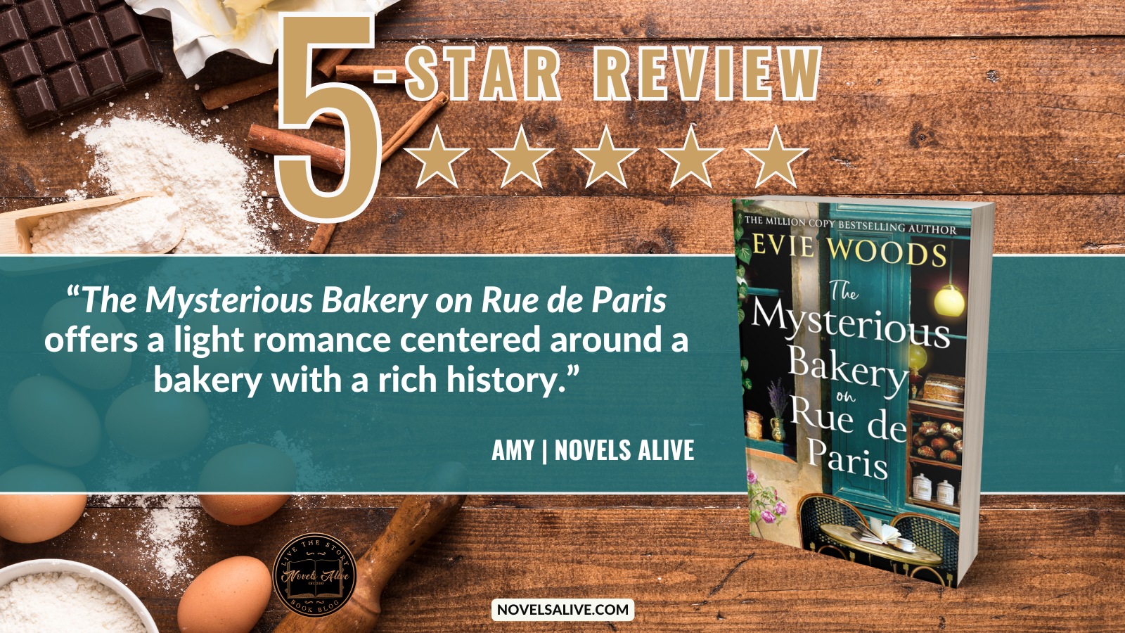 Novels Alive | 5-STAR REVIEW: THE MYSTERIOUS BAKERY ON RUE DE PARIS by Evie Woods