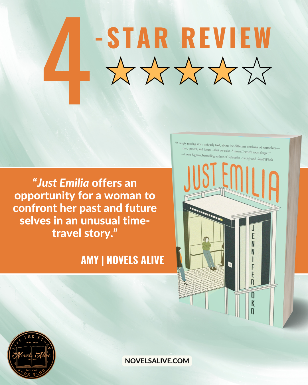Novels Alive | 4-STAR REVIEW: JUST EMILIA by Jennifer Oko