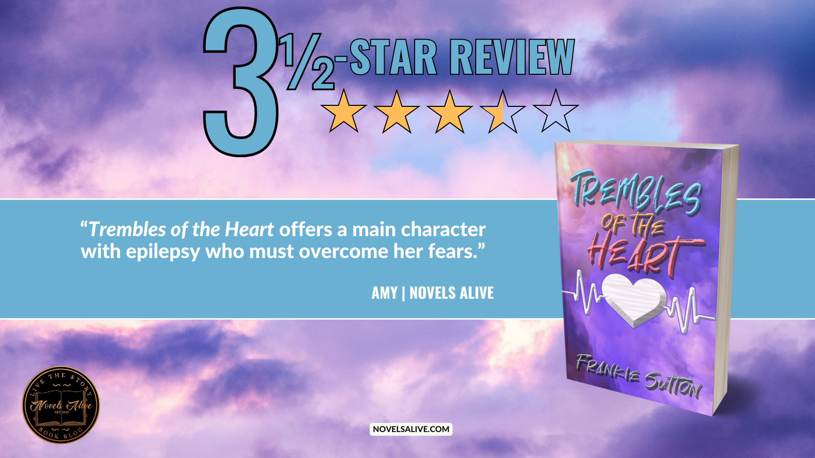 Novels Alive | 3.5-STAR REVIEW: TREMBLES OF THE HEART by Frankie Sutton