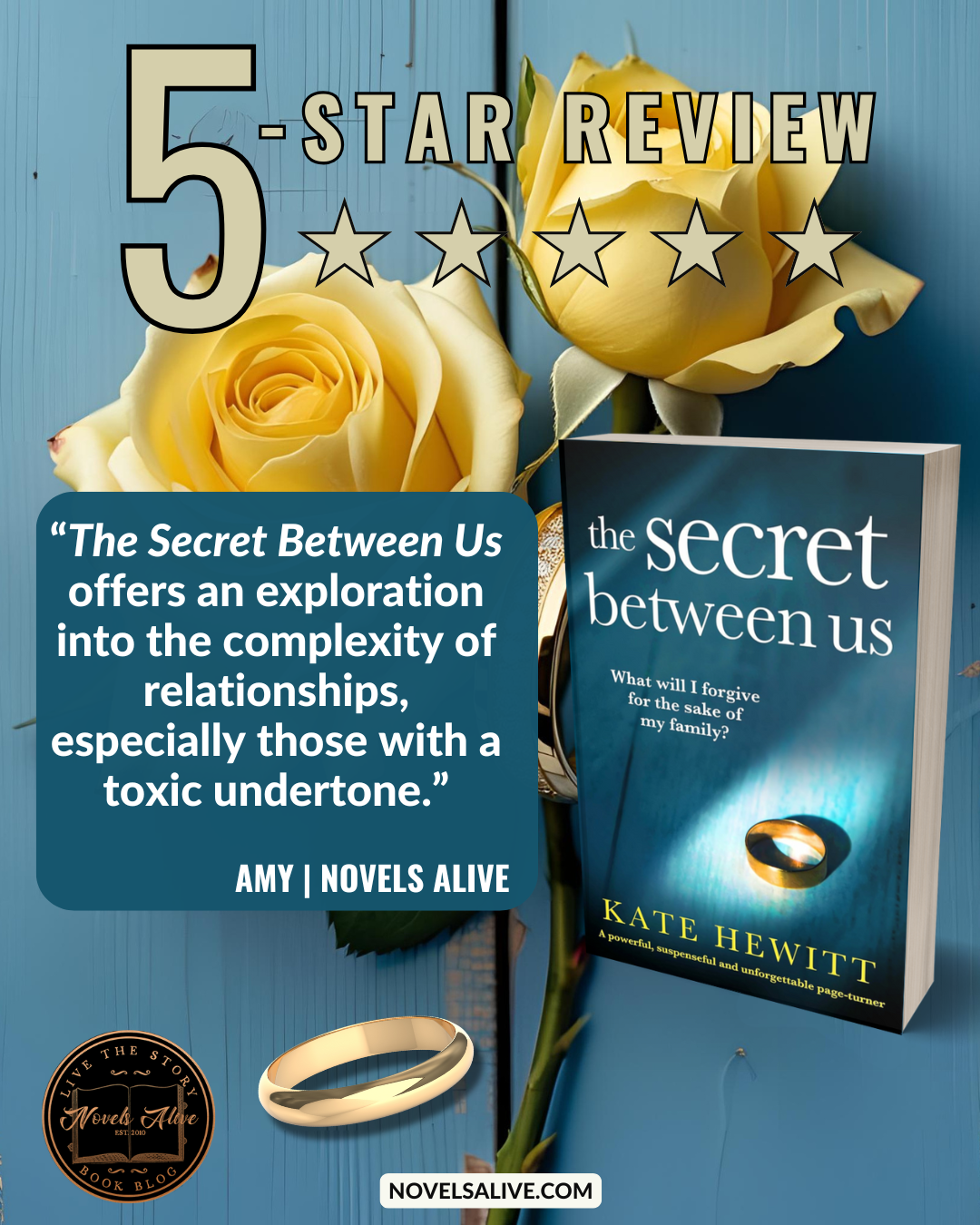 Novels Alive | 5-STAR REVIEW: THE SECRET BETWEEN US by Kate Hewitt