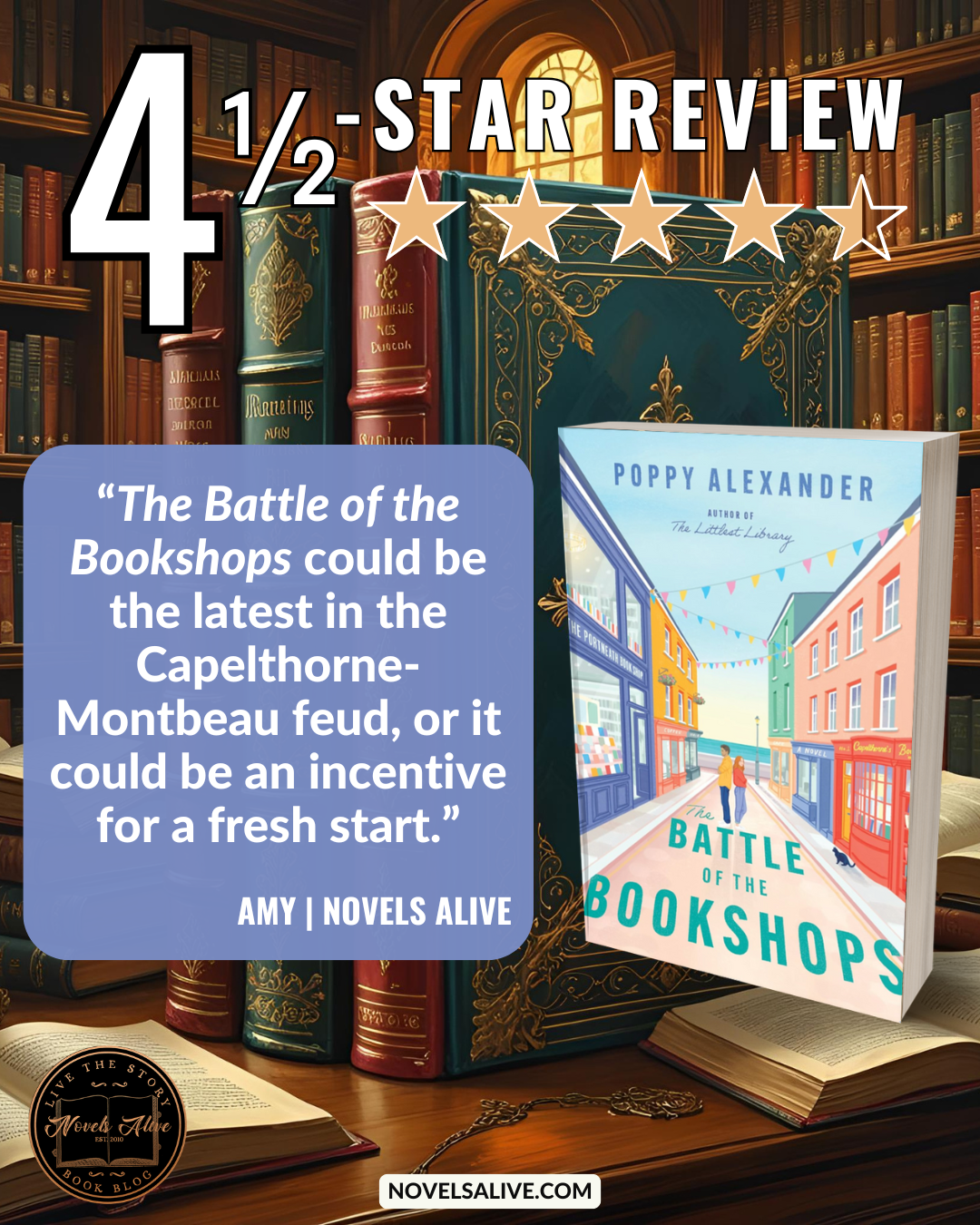 Novels Alive | 4.5-STAR REVIEW: THE BATTLE OF THE BOOKSHOPS by Poppy ...
