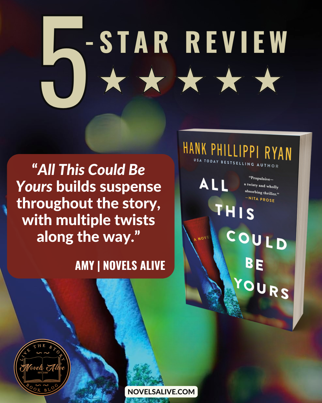 Novels Alive | 5-STAR REVIEW: ALL THIS COULD BE YOURS by Hank Phillippi ...
