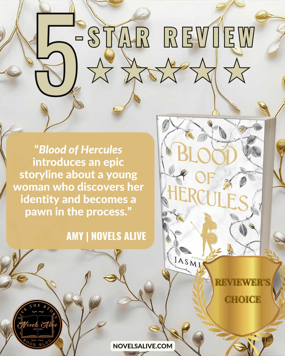 Novels Alive | 5-STAR REVIEW: BLOOD OF HERCULES by Jasmine Mas REVIEWER ...