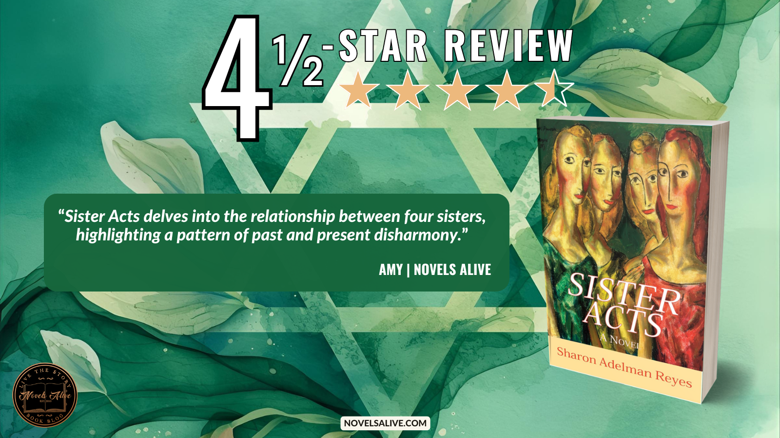 Novels Alive | 4.5-STAR REVIEW: SISTER ACTS by Sharon Adelman Reyes