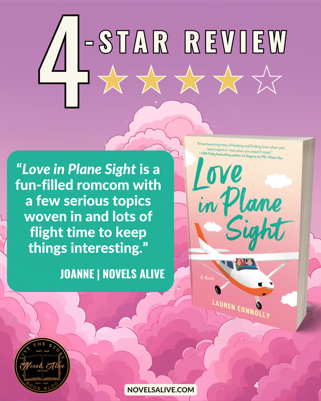 Novels Alive | 4-STAR REVIEW: LOVE IN PLANE SIGHT by Lauren Connolly