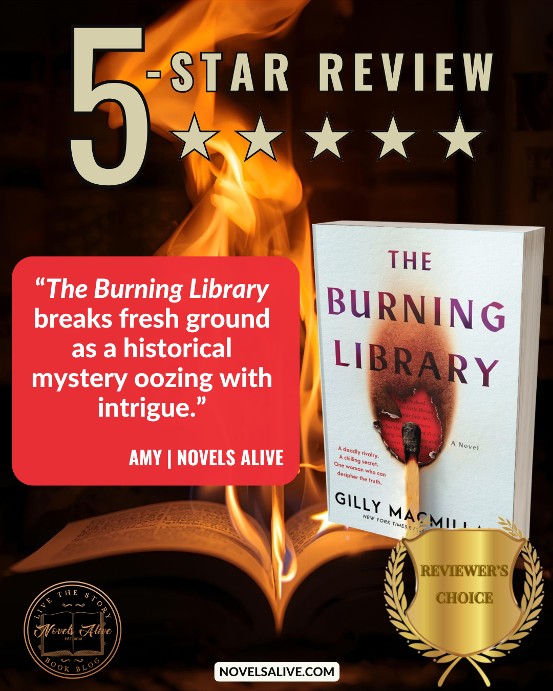 Novels Alive | 5-STAR REVIEW: THE BURNING LIBRARY By Gilly Macmillan ...