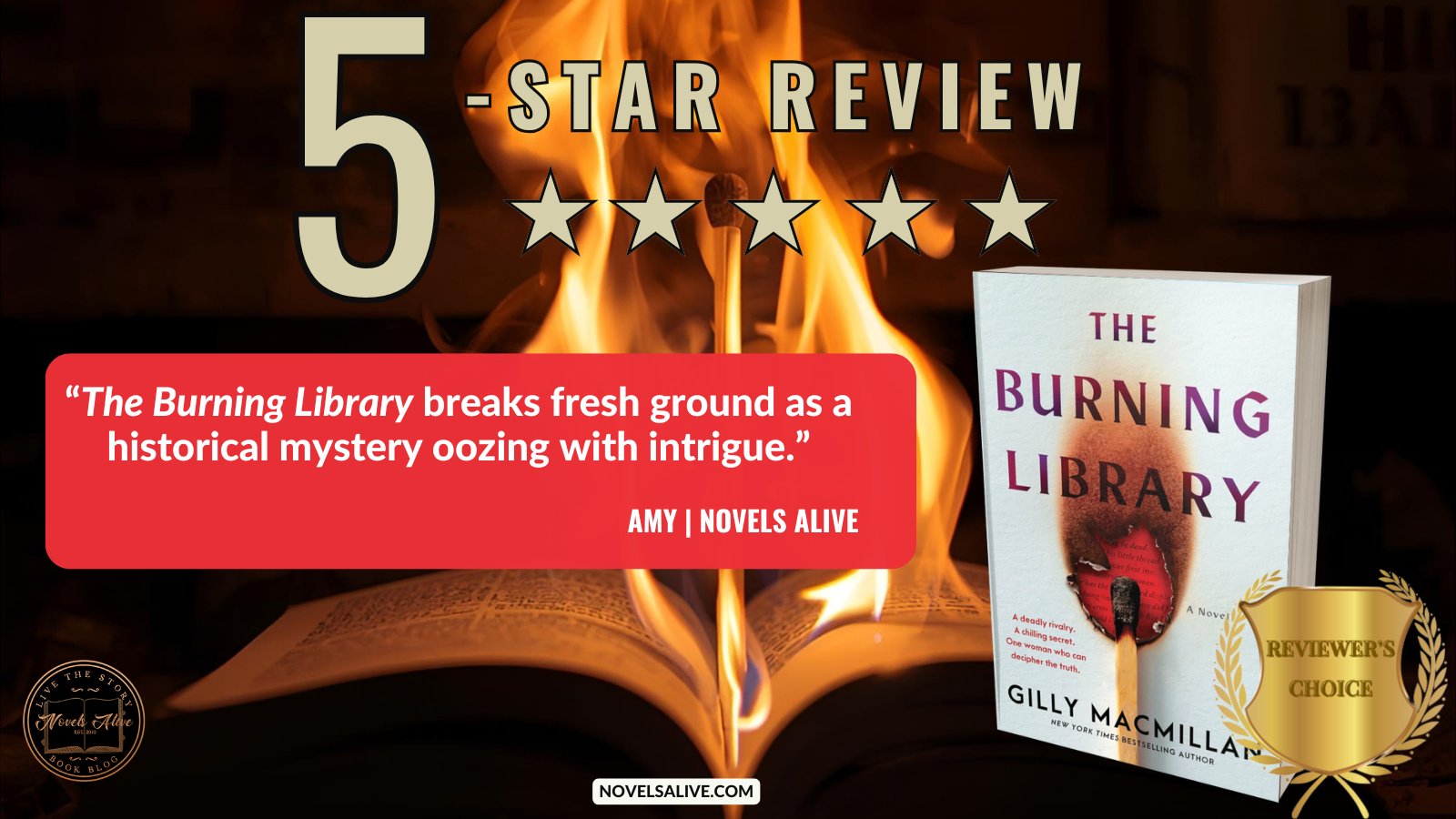Novels Alive | 5-STAR REVIEW: THE BURNING LIBRARY By Gilly Macmillan ...
