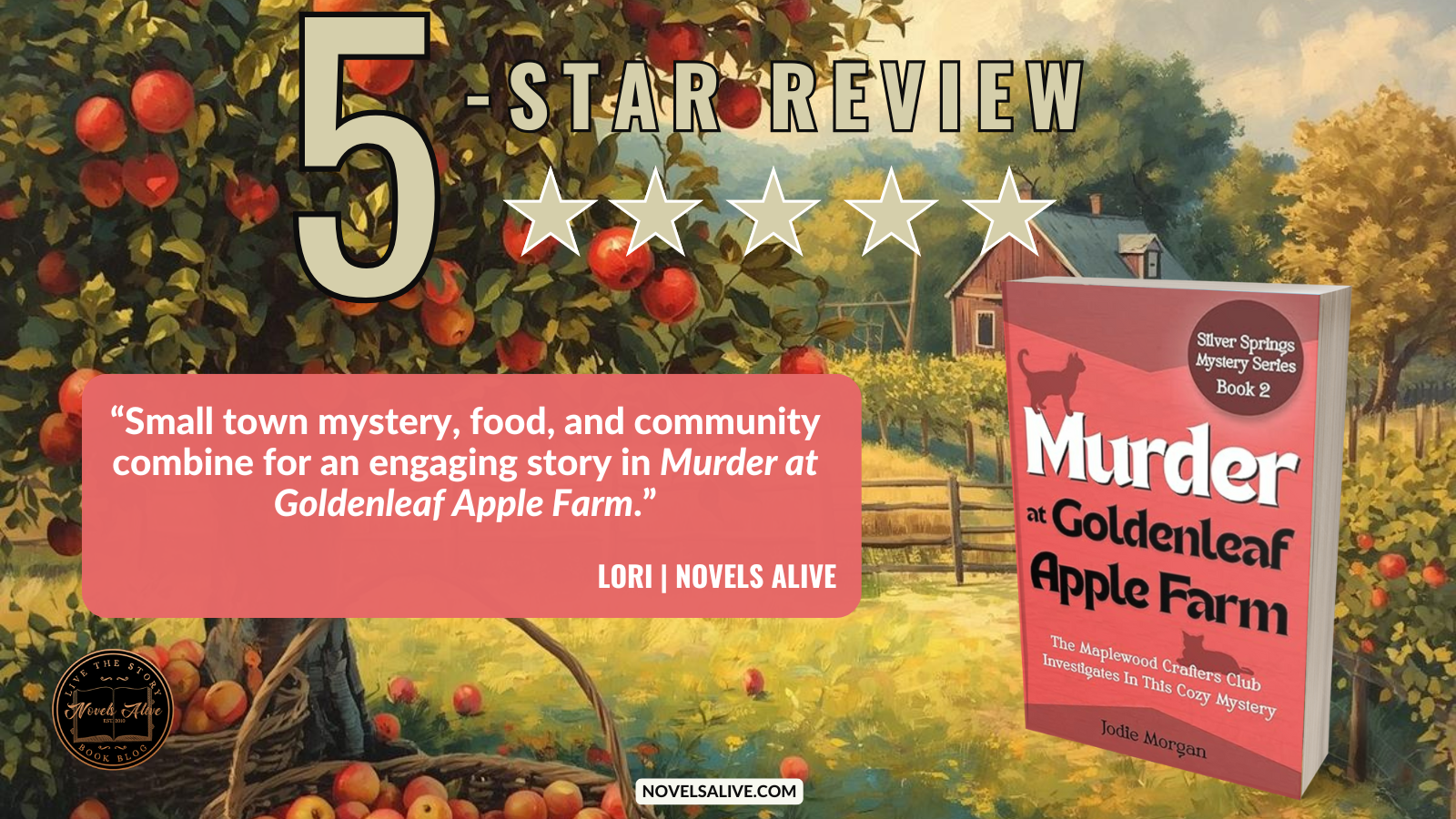 Novels Alive | 5-STAR REVIEW: MURDER AT GOLDENLEAF APPLE FARM by Jodie ...