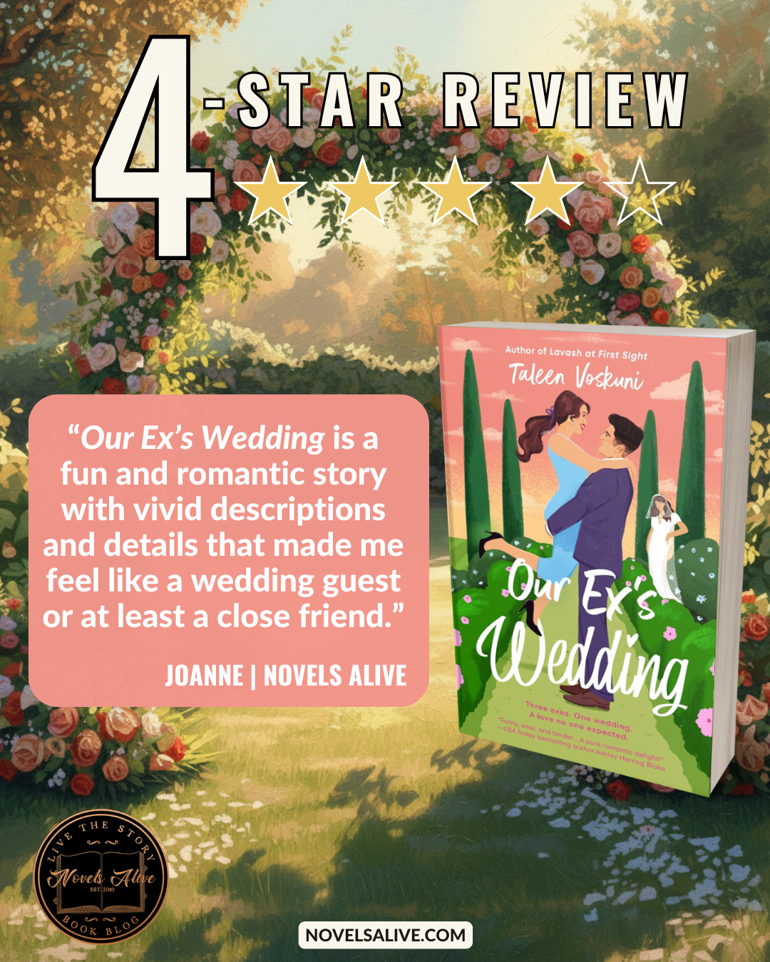 Novels Alive | 4-STAR REVIEW: OUR EX’S WEDDING by Taleen Voskuni