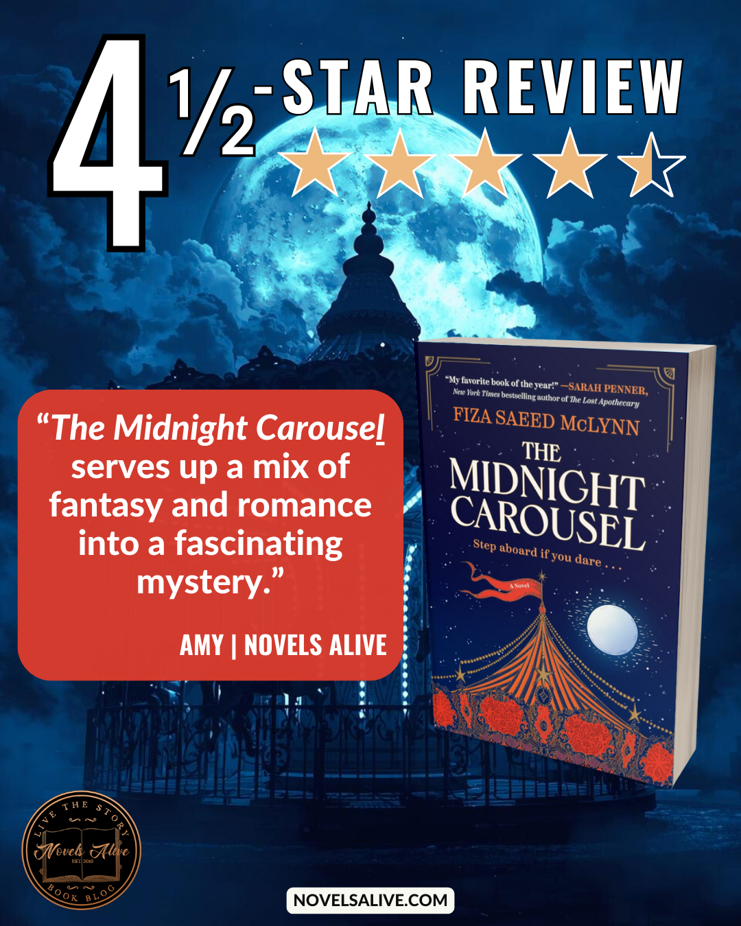Novels Alive | 4.5-STAR REVIEW: THE MIDNIGHT CAROUSEL by Fiza Saeed McLynn