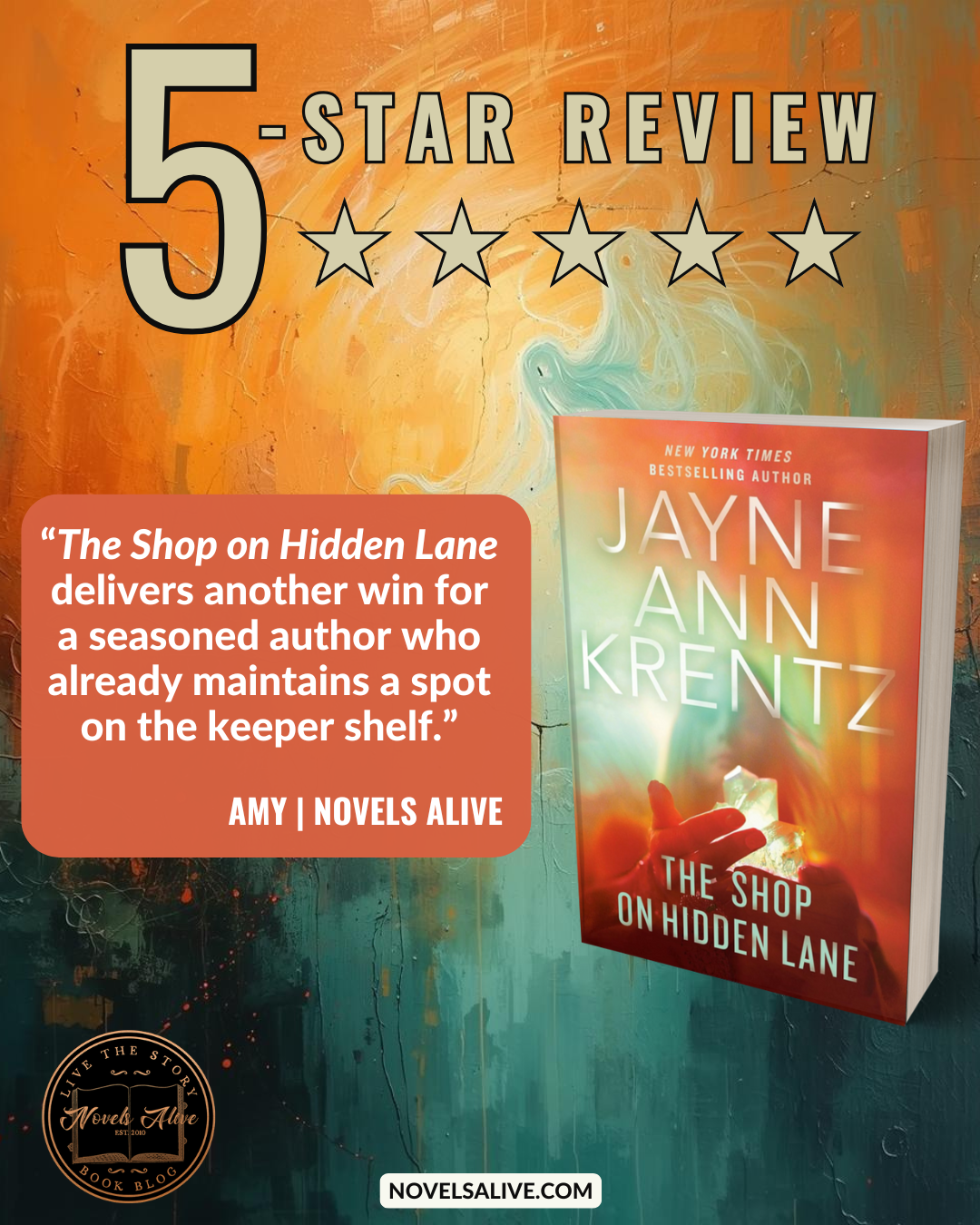 Novels Alive | 5-STAR REVIEW: THE SHOP ON HIDDEN LANE by Jayne Ann Krentz