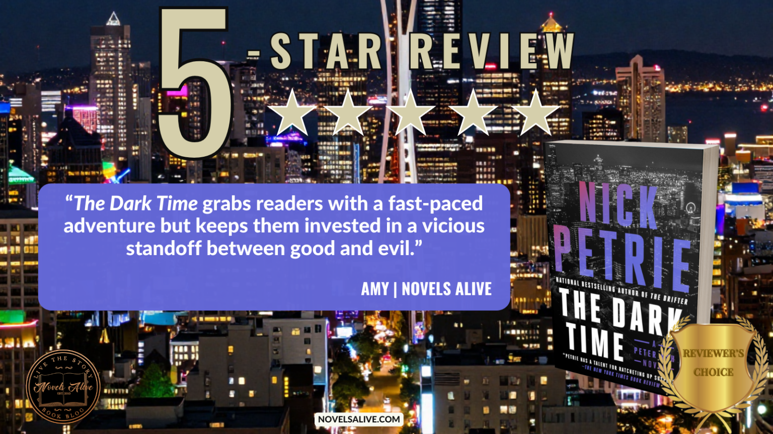Novels Alive | 5-STAR REVIEW: THE DARK TIME by Nick Petrie REVIEWER'S ...