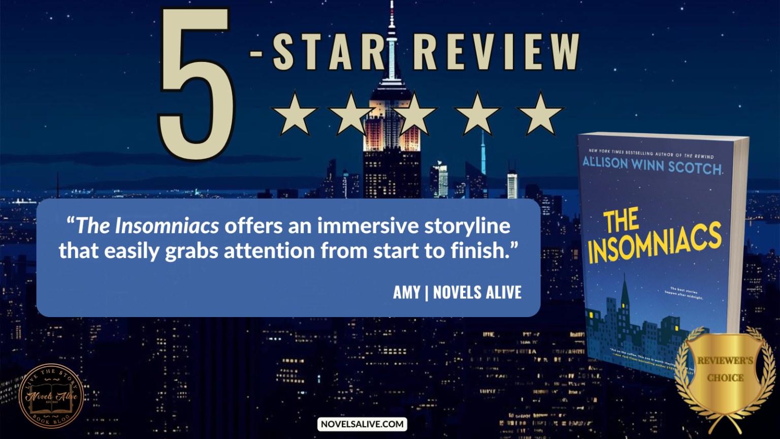Novels Alive | 5-STAR REVIEW: THE INSOMNIACS by Allison Winn Scotch ...