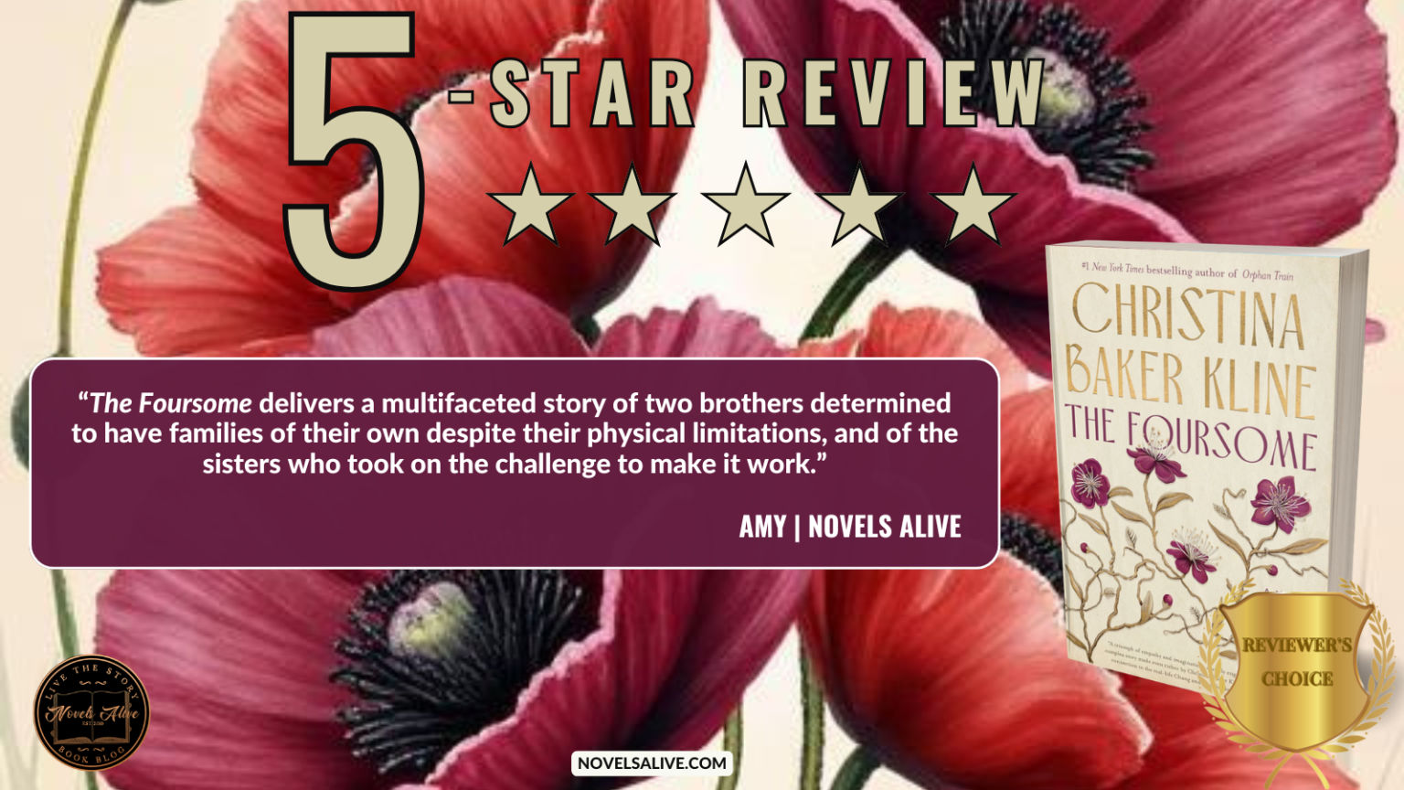 Novels Alive | 5-STAR REVIEW: THE FOURSOME by Christina Baker Kline ...