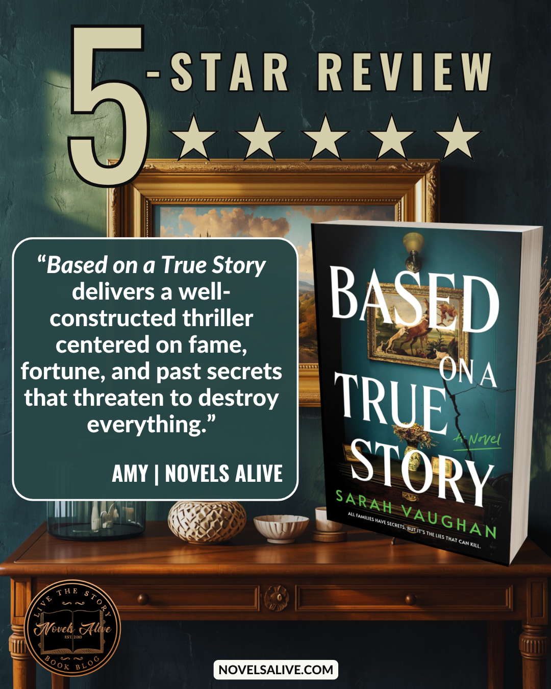 Novels Alive | 5-STAR REVIEW: BASED ON A TRUE STORY by Sarah Vaughan